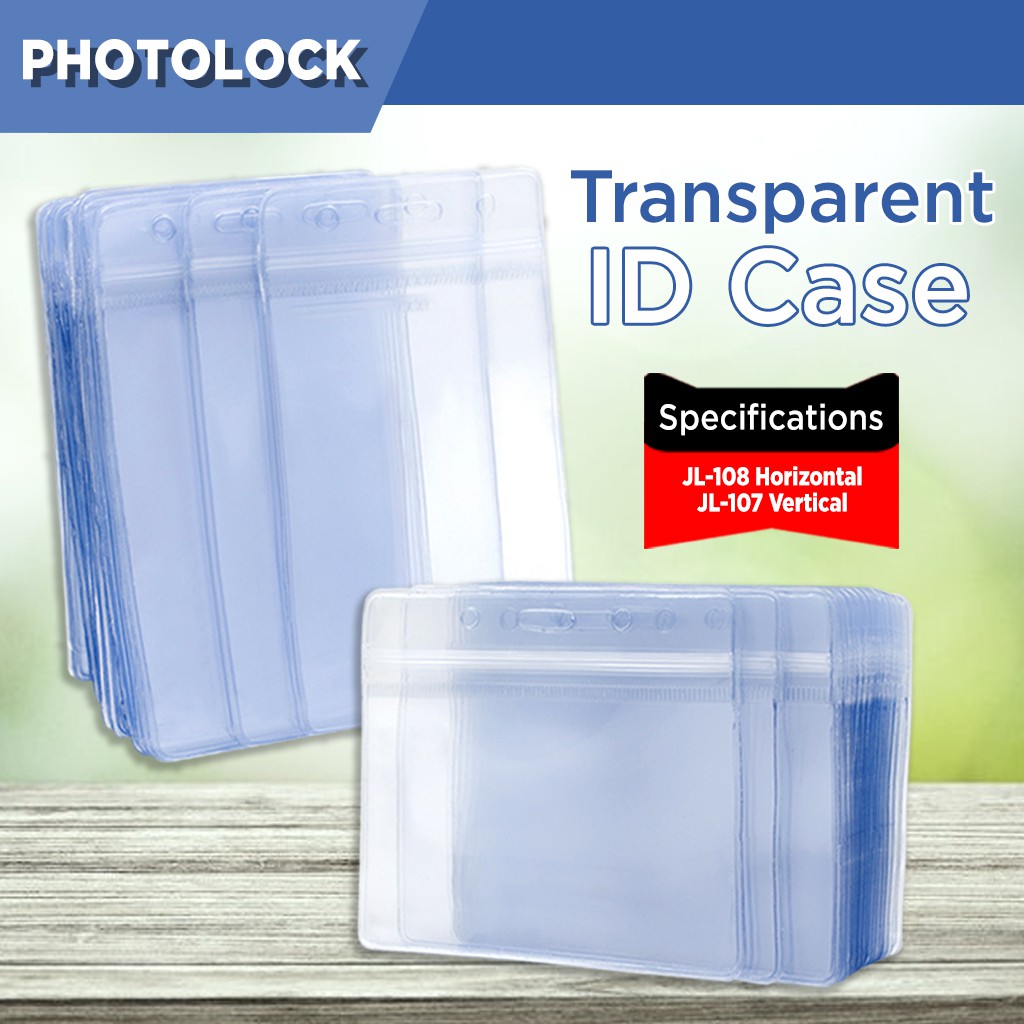 Transparent Plastic ID Card Holder with Zip Lock Vertical & Horizontal ...