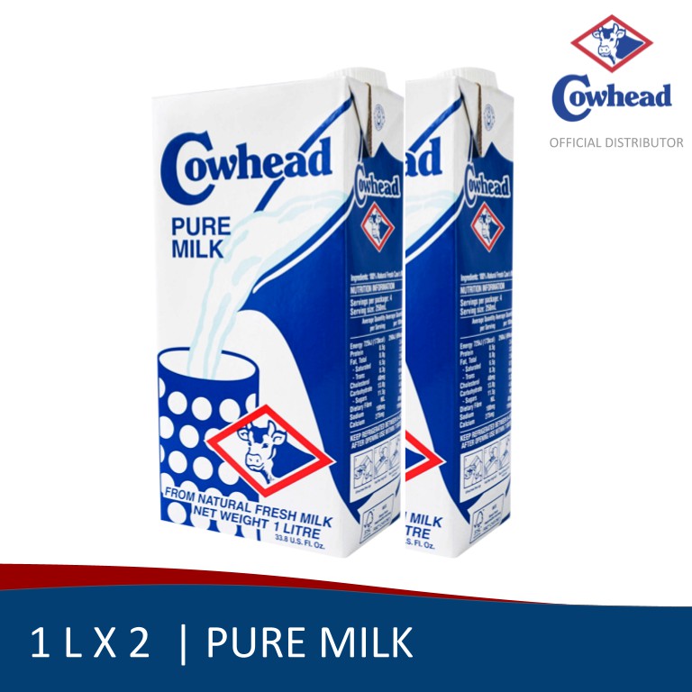 Cowhead Fresh Pure Milk 1L (Pack of 2) [Cowhead - Fresh Milk - UHT ...