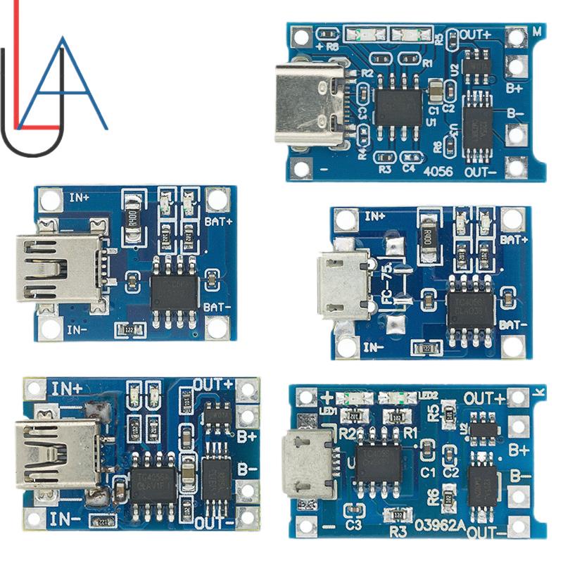 Type-c/Micro/Mini USB 5V 1A 18650 TP4056 Lithium Battery Charger Module ...