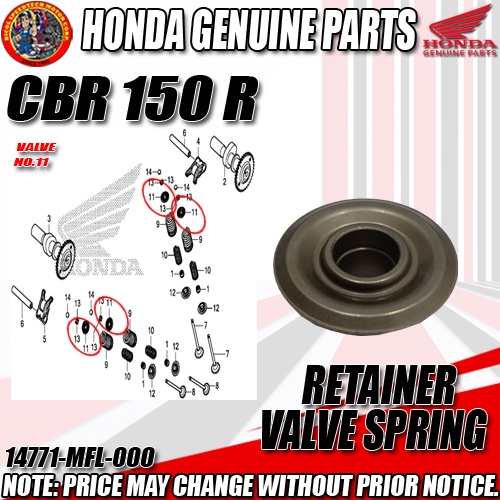 CBR 150R RETAINER VALVE SPRING (HPI) (GENUINE: 14771-MFL-000) | Shopee ...