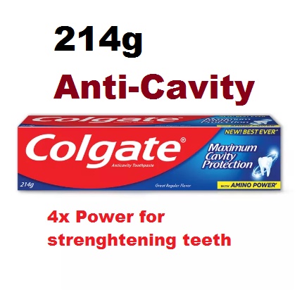 Colgate 214g Maximum Cavity Protection Great Regular Flavor Anti-Cavity Family Toothpaste ...