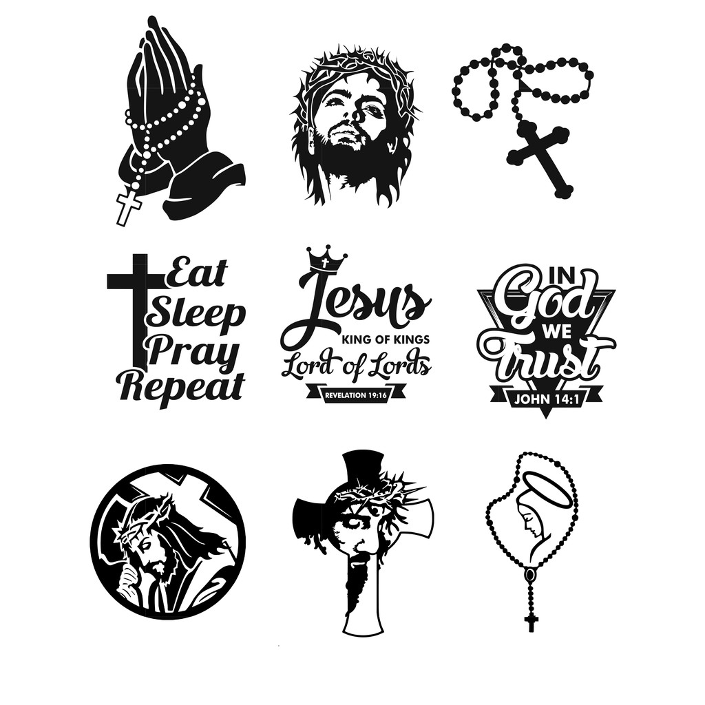 jesus christ rosary cut out vinyl sticker sets waterproof | Shopee ...
