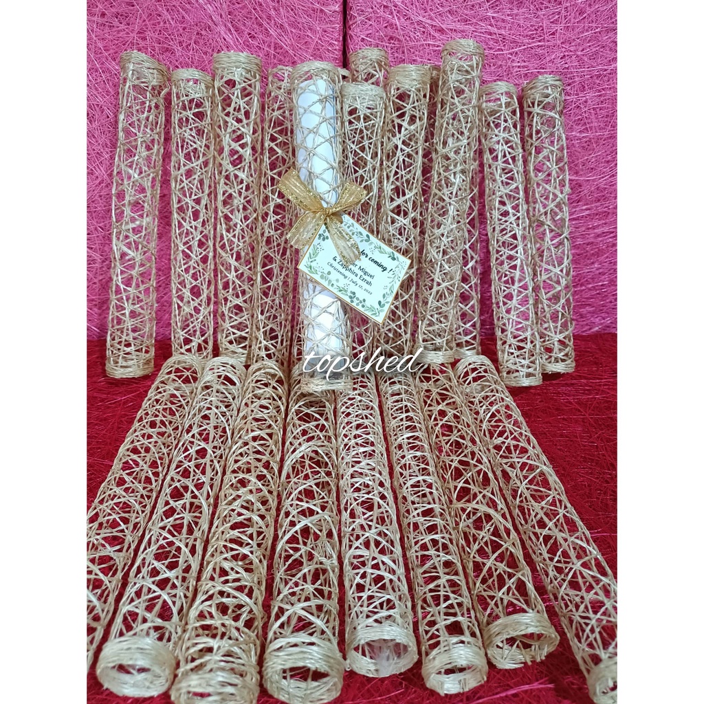 Abaca Tube for invitation, invitation holder, abaca tube case | Shopee ...