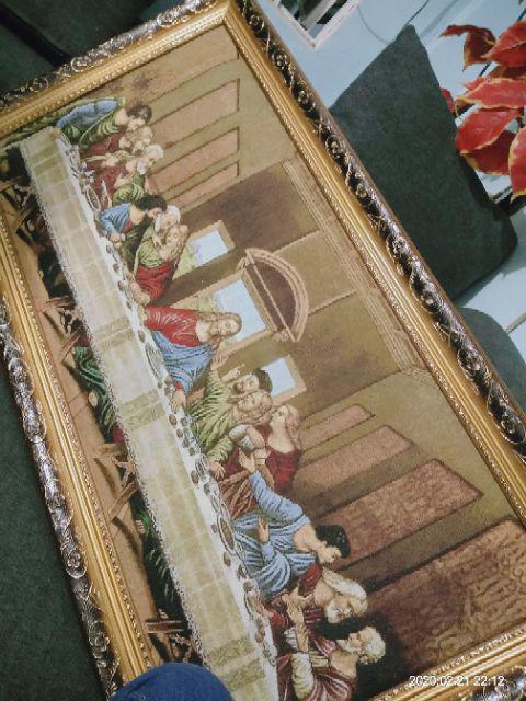 Cloth Last Supper Wood Frame 47cm*87cm | Shopee Philippines
