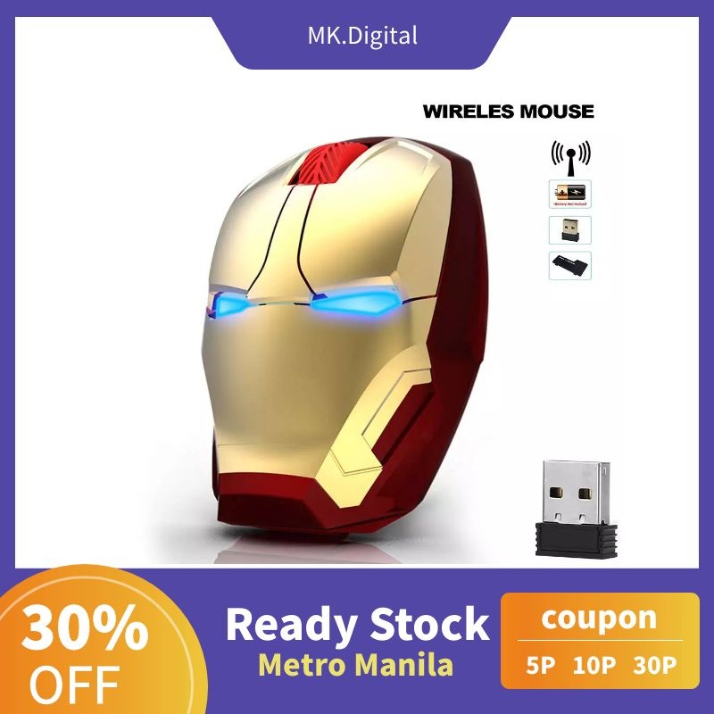Newest Iron Man Mouse silent chlick Wireless Mouse Wireless Gaming ...
