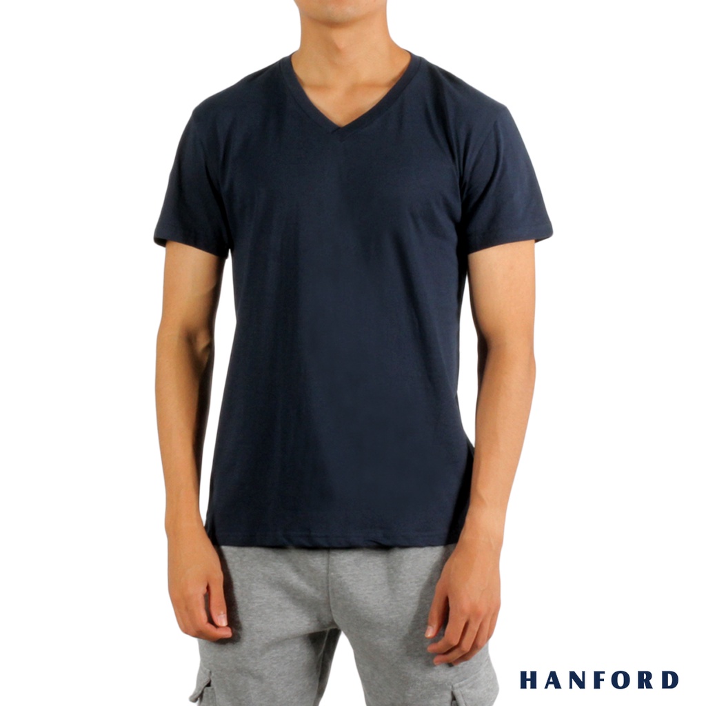 Hanford iCE Men 100% Cotton V-Neck Modern Fit Short Sleeves Shirt ...