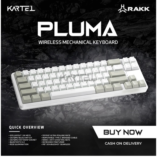 RAKK Pluma 68 Keys RGB Wireless Bluetooth 5.0 Mechanical Gaming ...