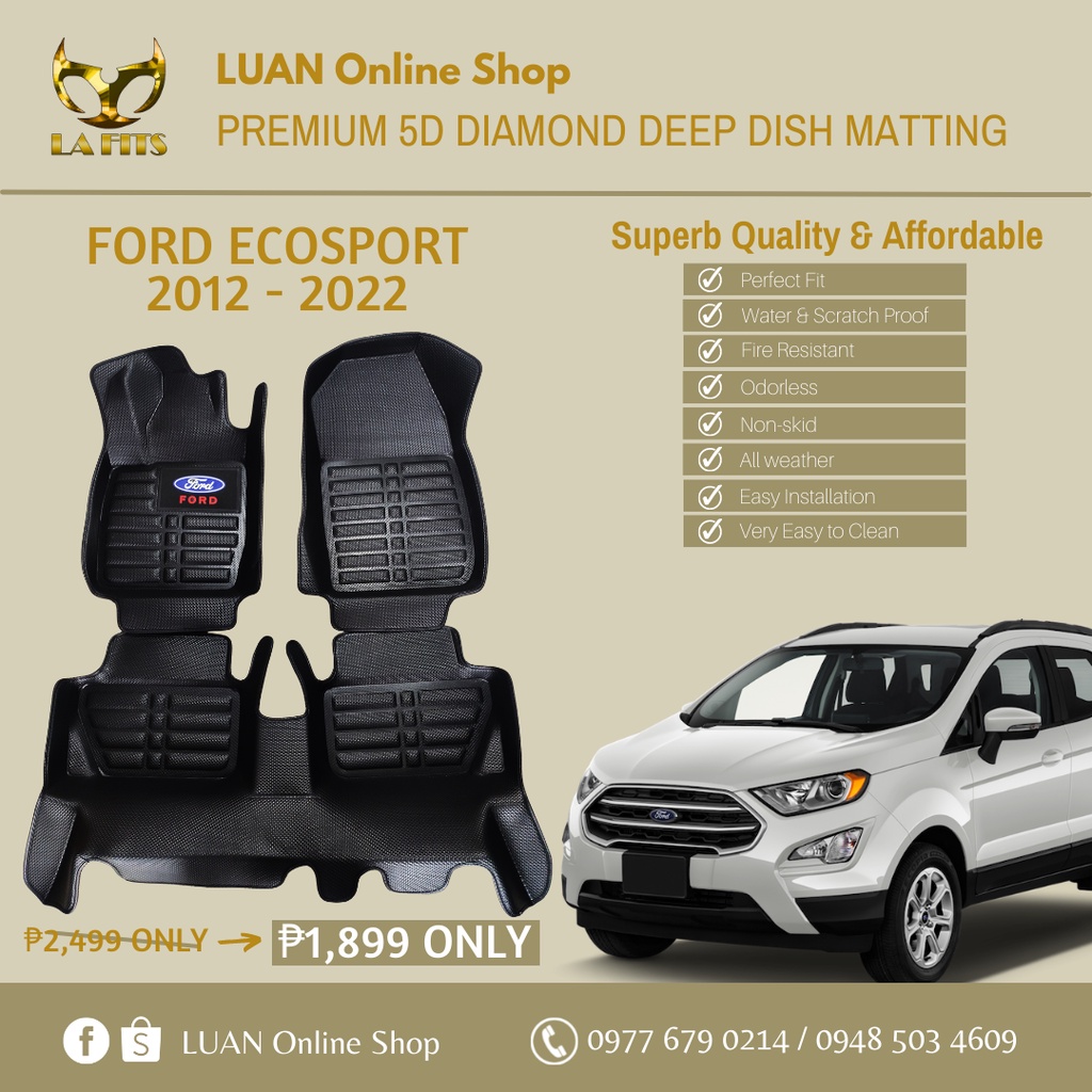 FORD ECOSPORT 2012-2023 (GEN 2) PREMIUM 5D DIAMOND DEEP DISH MATTING ...