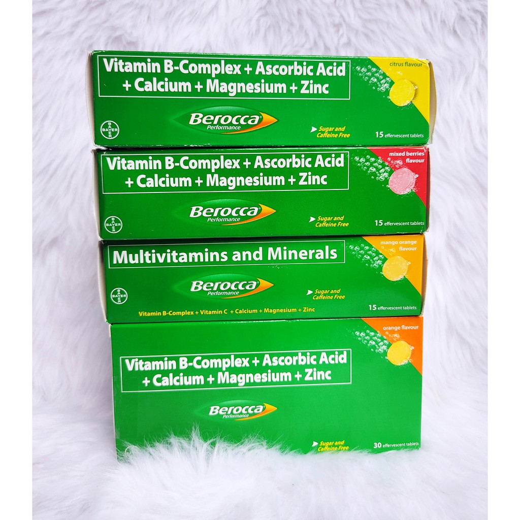 Berocca Vitamin B Complex Ascorbic Acid Effervescent Mint / Citrus ...