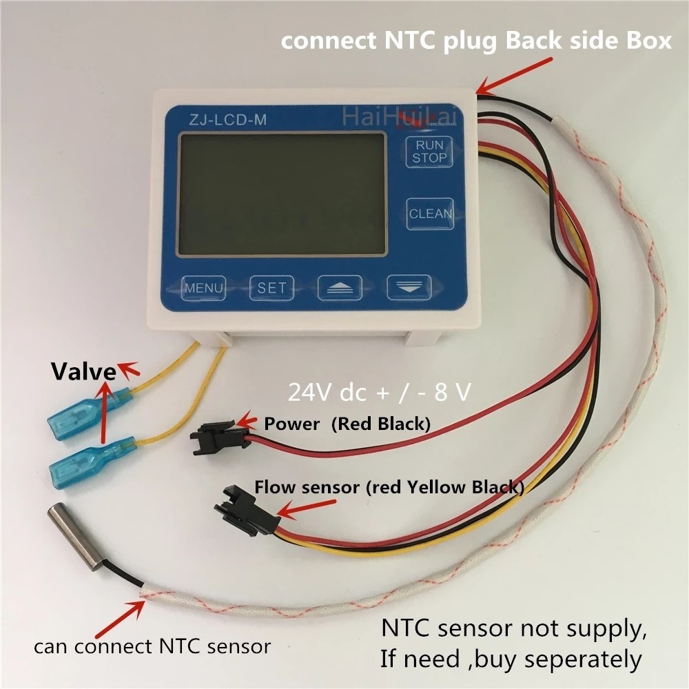 Digital Flow Meter LCD Display Digital Temperature Tester Meter ...