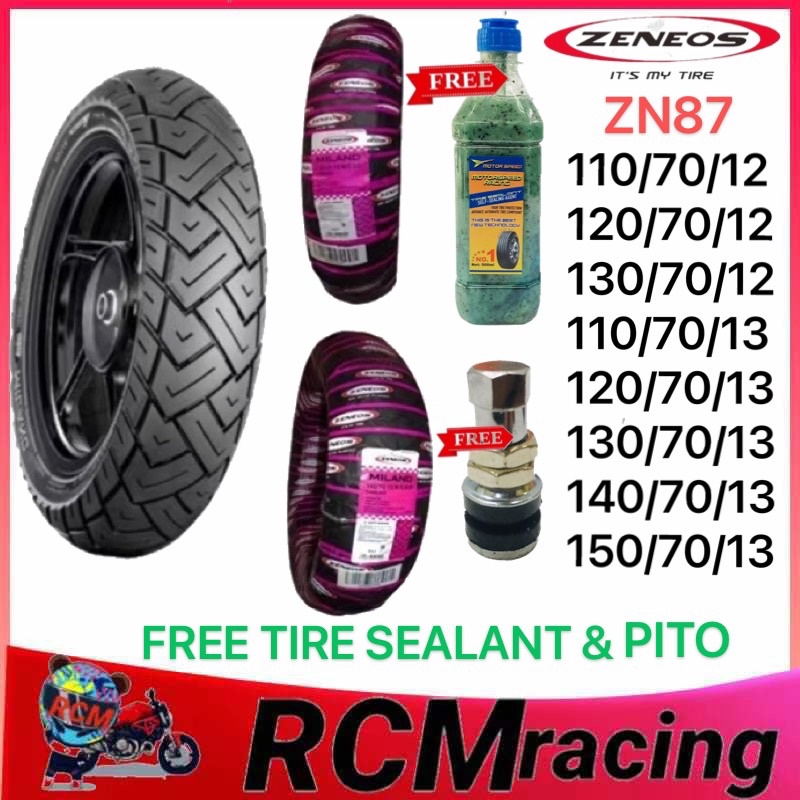 ZENEOS ZN87 MOTORCYCLE TIRE GULONG TUBELESS FREE TIRE SEALANT & PITO ...