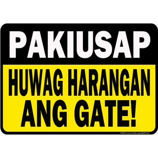 Bawal Pumarada Tagalog Signage-A4 Size | Shopee Philippines