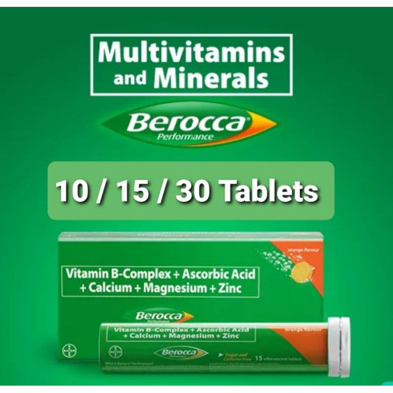 BEROCCA PERFORMANCE Multivitamins - 10 / 15 / 30 Effervescent Tablets ...
