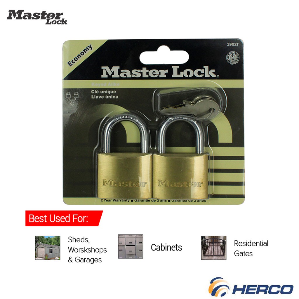 Master Lock 1902T 2PCSKA Eco Brass Padlock 40MM | Shopee Philippines
