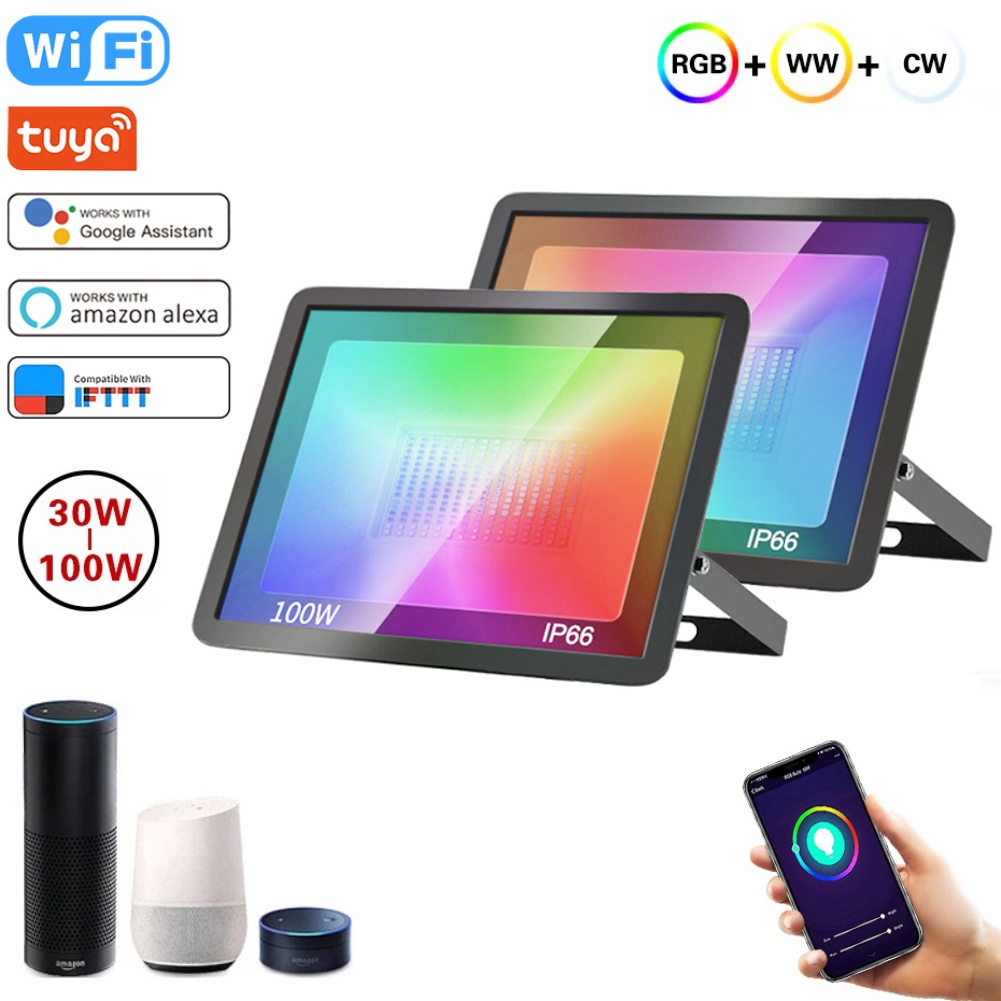 Tenky Tuya Smart Floodlight LED Reflector Outdoor 220V 30W 50W 100W RGB ...