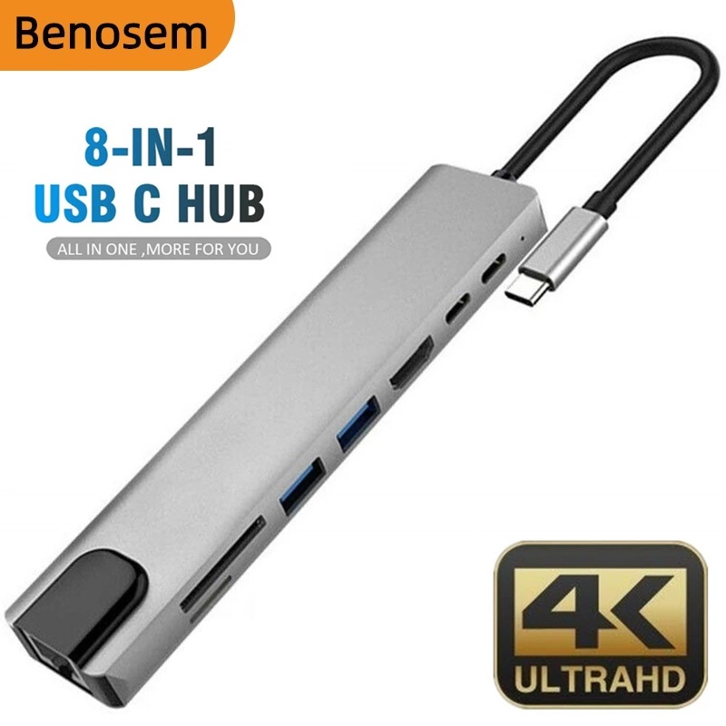 Benosem USB C HUB Type C To HDMI-Compatible 4K USB 3.0 87W PD Power ...