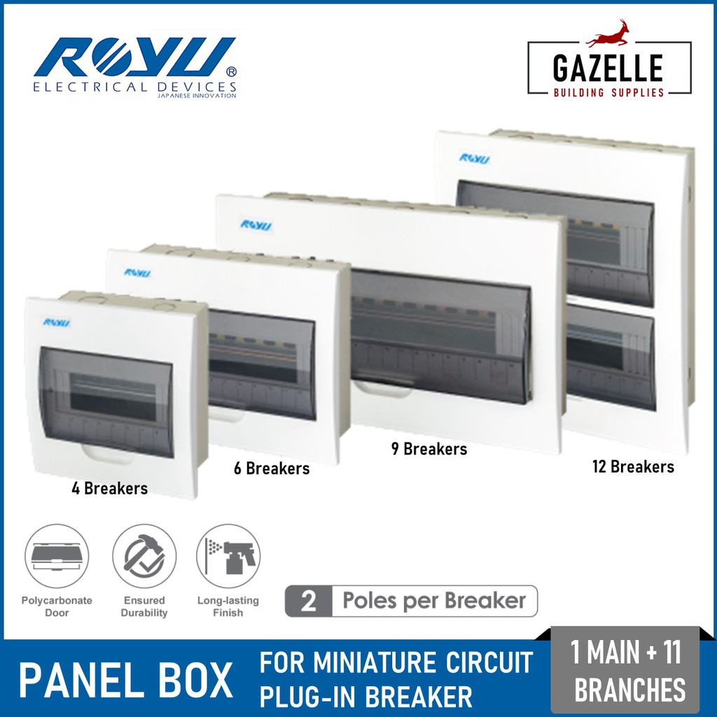 Royu Panel Box Rail Type for Miniature Circuit Breakers Metal Base ...