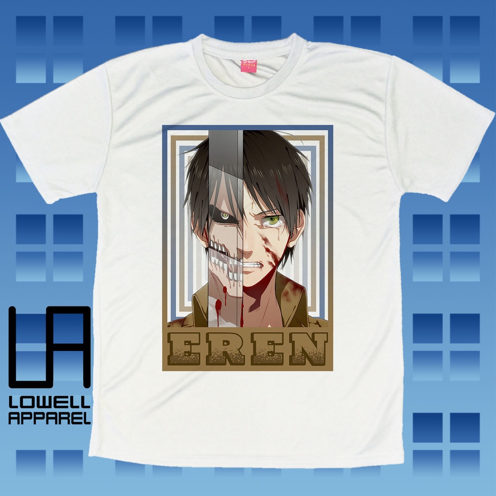Eren Yeager Jaeger Attack on Titan Anime Tshirt - Unisex - Sublimation ...