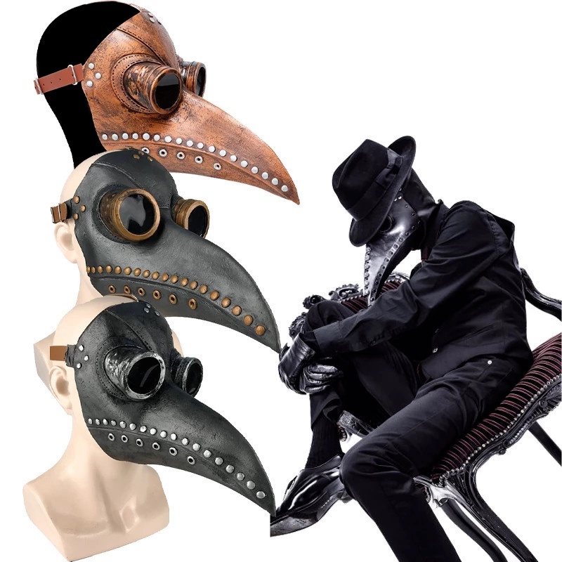 High-end Creative Plague Doctor Bird Cosplay Mask Latex Punk Medieval ...
