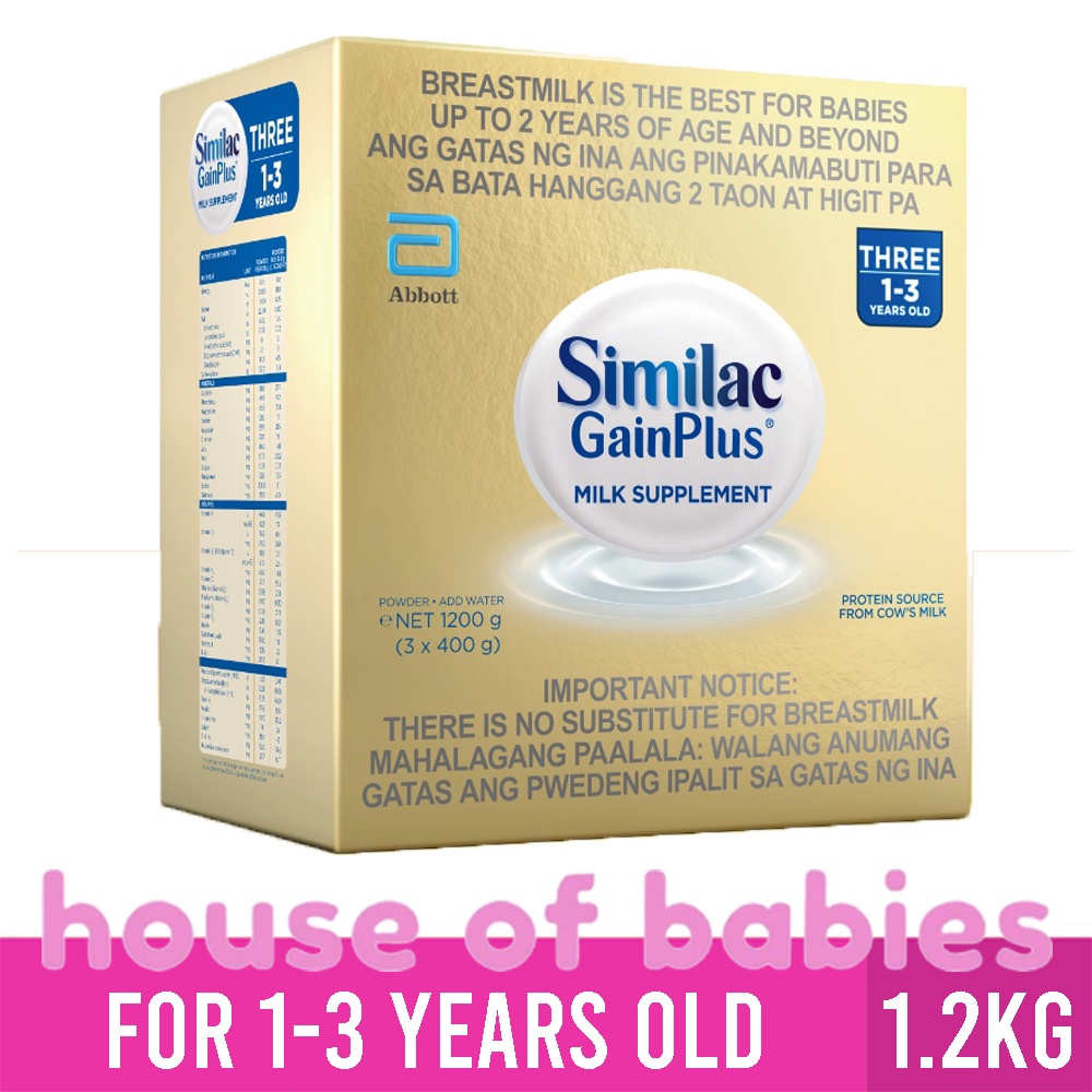 Similac GainPlus 1.2KG (1-3 years) | Shopee Philippines