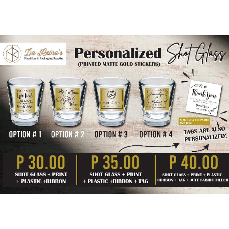 Personalized Shot glass wedding Souvenirs | Shopee Philippines