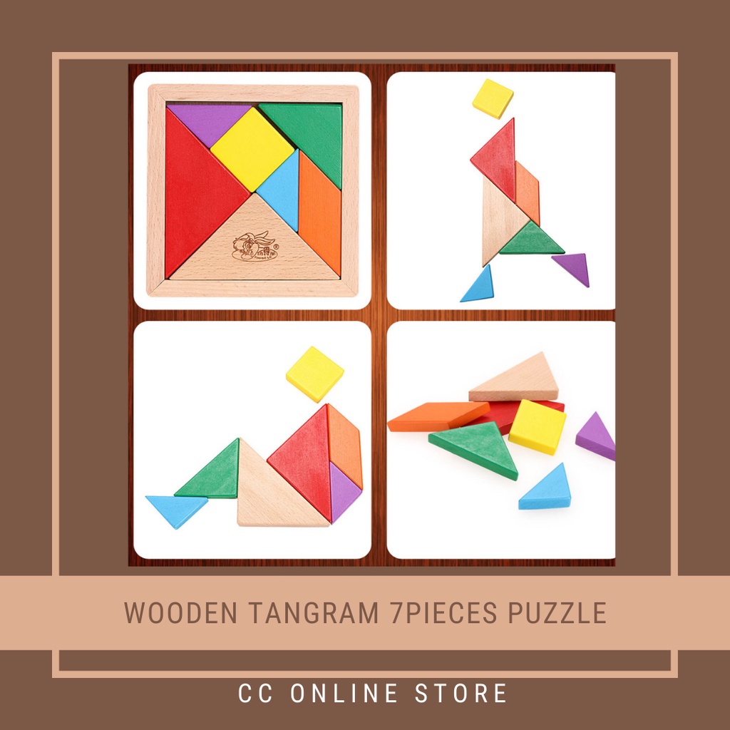 Wooden Tangram 7 Pieces Puzzle (READY STOCK) | Shopee Philippines