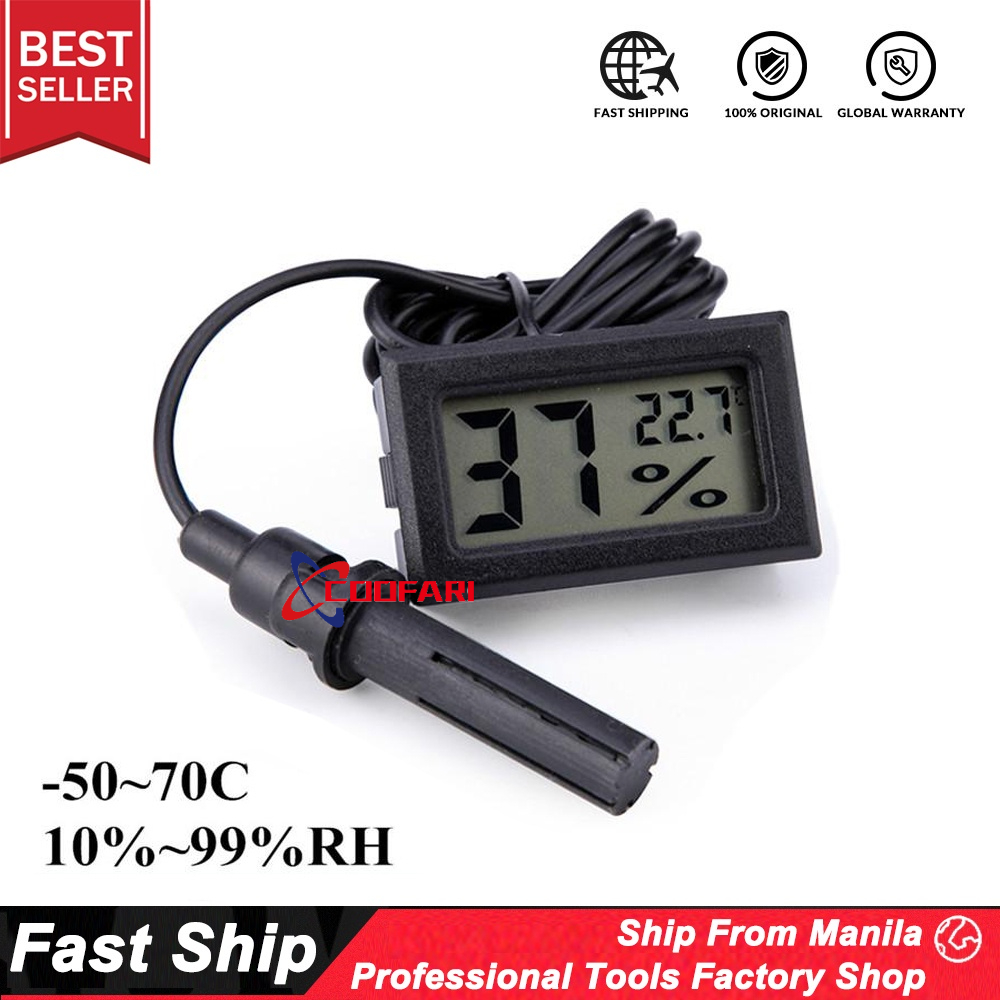 LCD Digital Thermometer Temperature Hygrometer Humidity Meter With ...