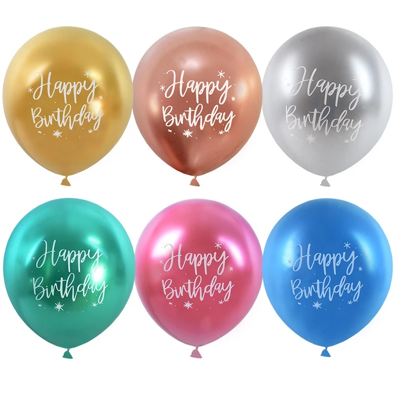 Metal Balloons 12inch Happy Birthday Party Decorations Balony Chrome ...