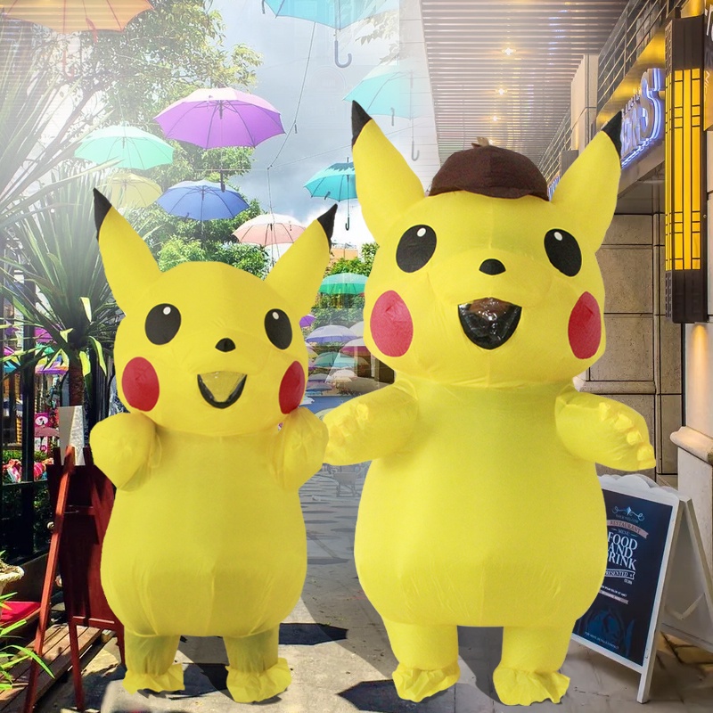 Pikachu Anime Mascot Inflatable Costume Suit Adult Children Halloween ...
