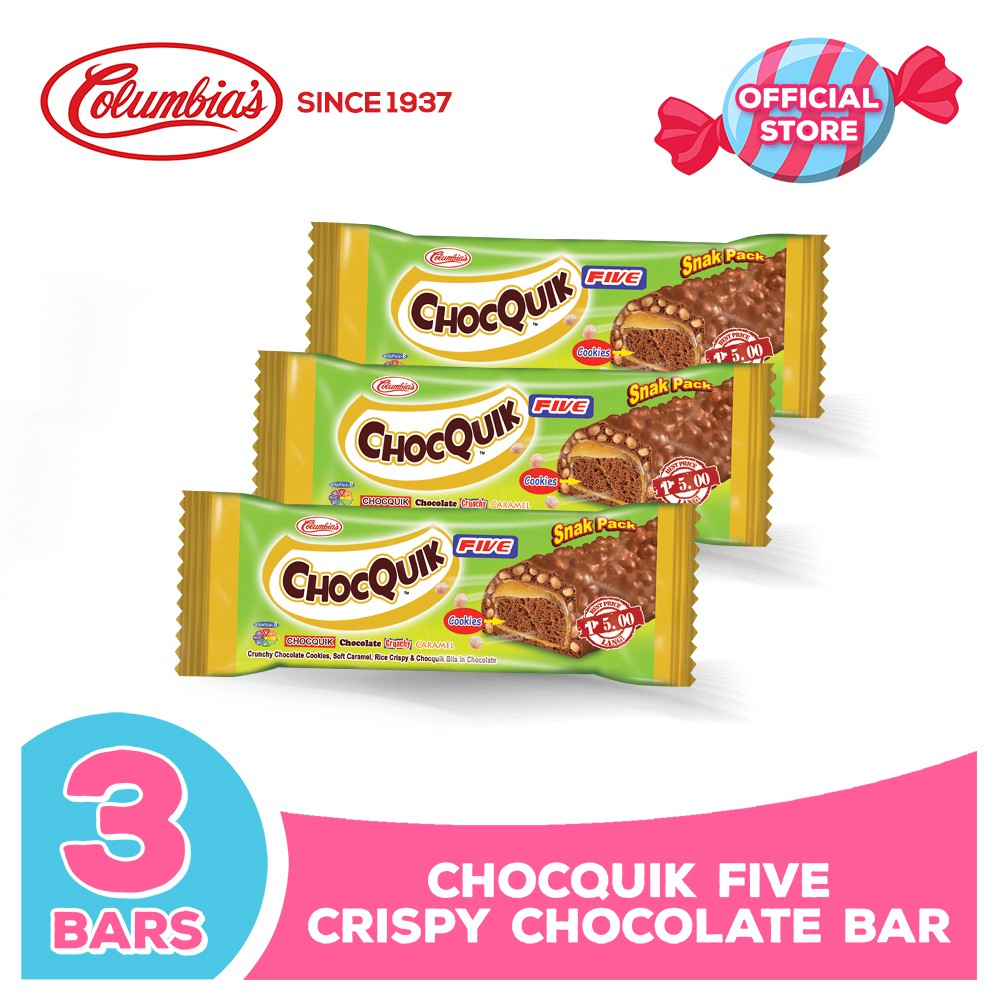 Columbia Candies: Chocquik Five Bar 3 pcs. | Shopee Philippines