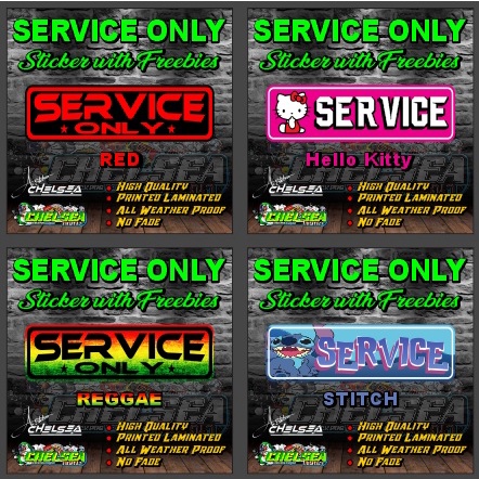 Service Only Sticker with freebies, Vehicle Service Stickers | Shopee ...