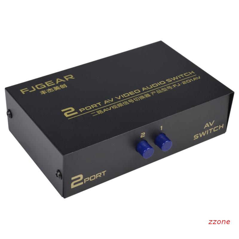 zzz 2 Port AV RCA Switch 2 in 1 out Composite Video L/R Switcher ...
