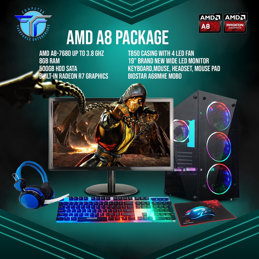 GAMING COMPUTER PACKAGE | AMD A8 - 7680 | 8GB RAM 500GB HDD | KEYTECH ...