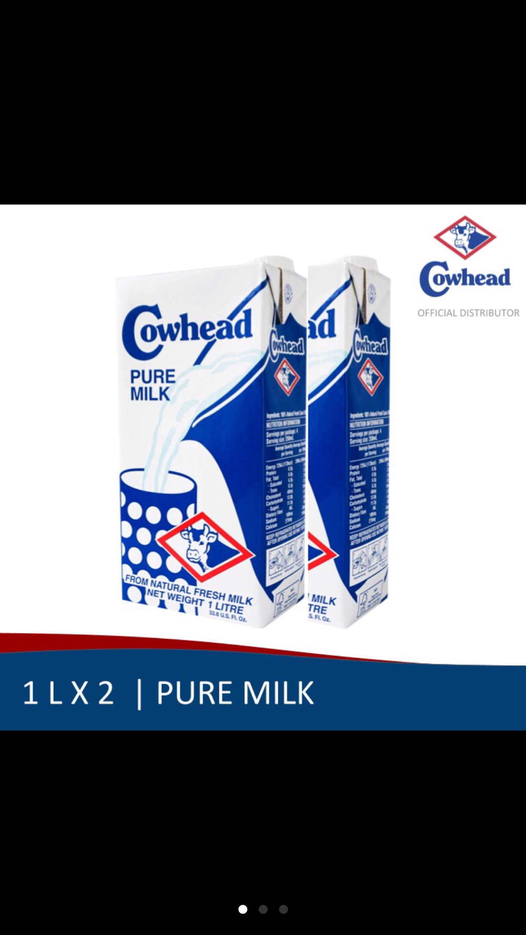 Cowhead Fresh Pure Milk 1L (Pack of 2) | Shopee Philippines