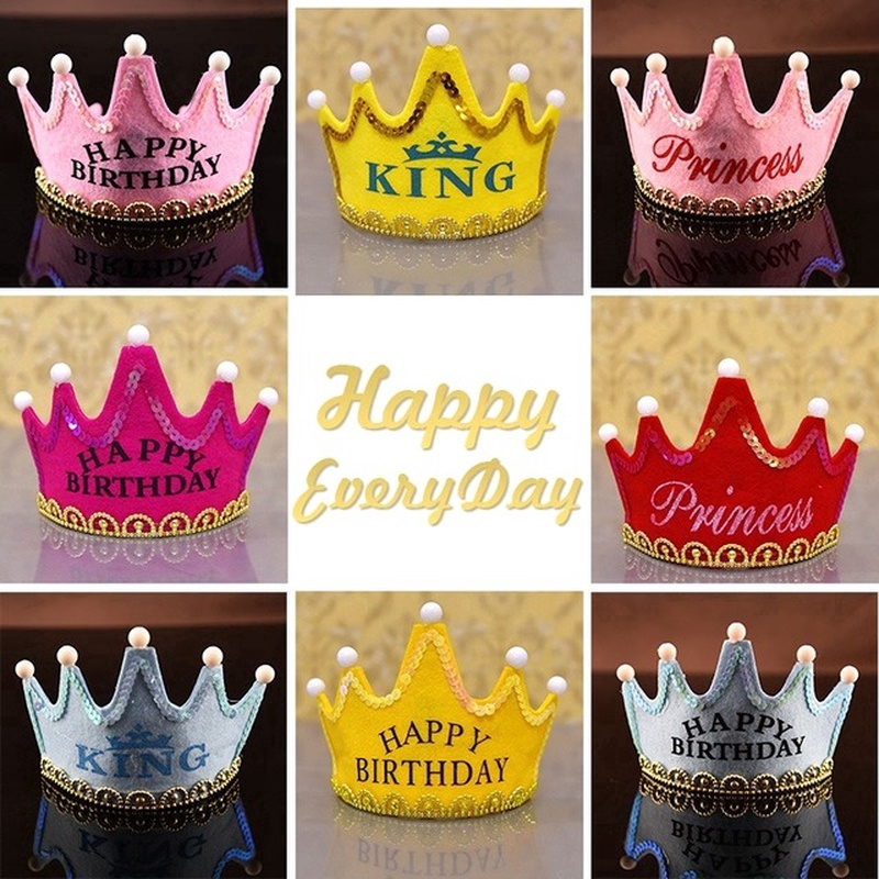 Ready Stock Princess LED Light Birthday Party Hats Crown Birthday Party ...