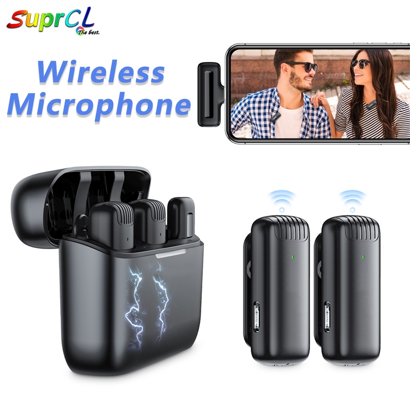 Wireless Lapel Microphone Lavalier Mic Noise Reduction Live Interview ...