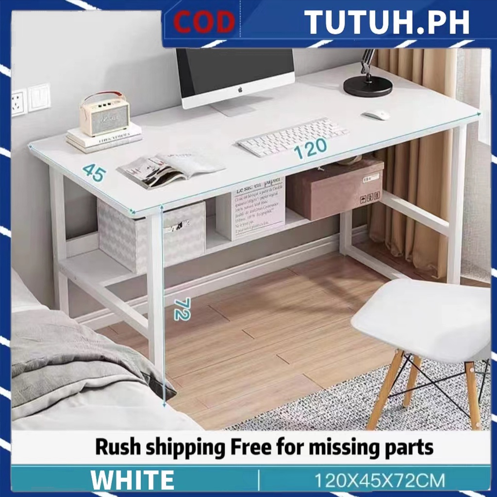 COD 2Layer PC Desk Home Table Computer Desk Study Table With Book Shelf ...