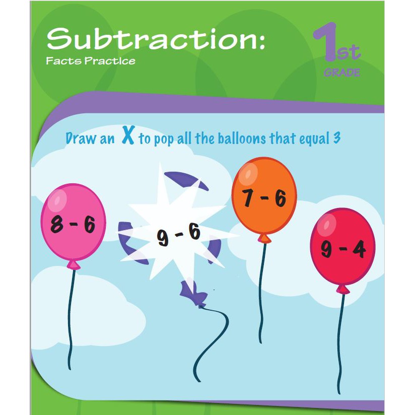Grade 1 Math Activity Workbook/ Worksheets: Subtraction Facts (17 pages ...