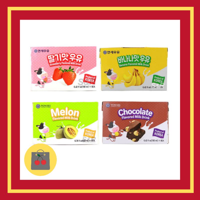 Yonsei Korean Milk Drink Bundle of 6 (190ml) | Shopee Philippines