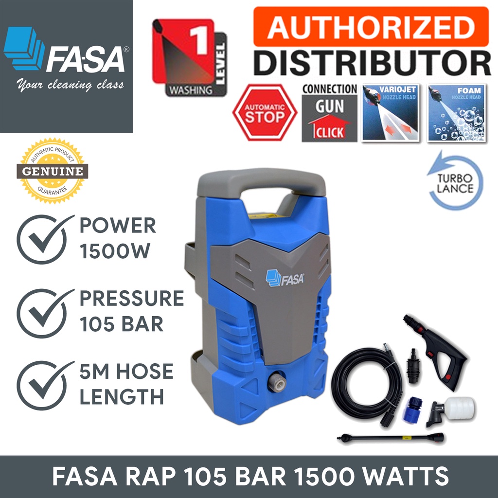 ORIGINAL FASA RAP 105 Portable Pressure Washer Power Sprayer 1500W ...