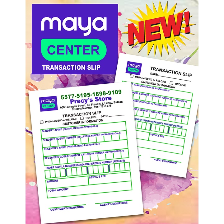 MAYA CENTER Transaction Slip | Shopee Philippines