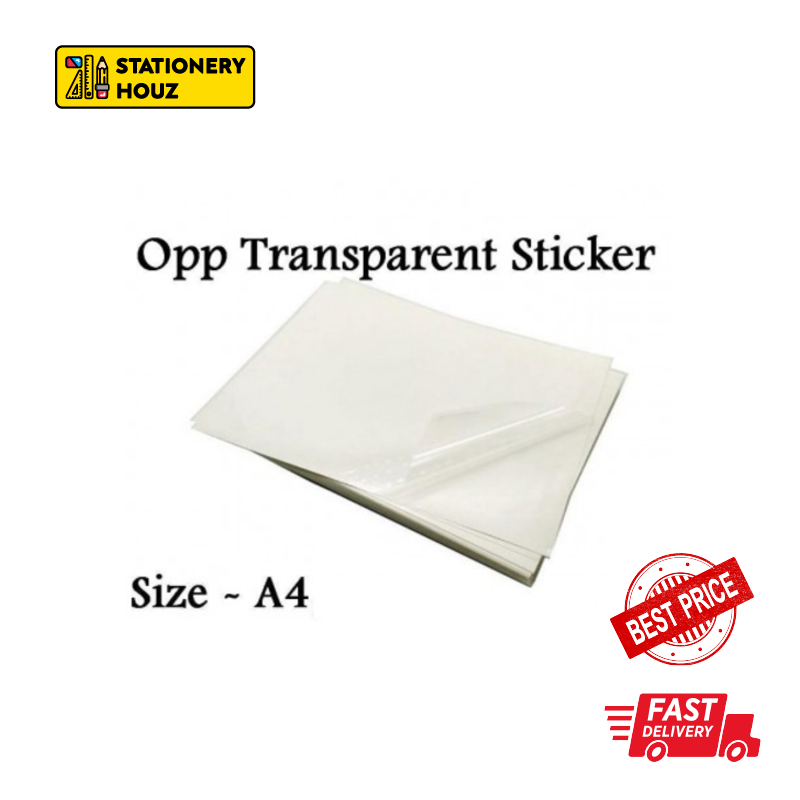 Stationery Houz 100's A4 OPP Transparent Sticker / Clear Sticker Clear ...
