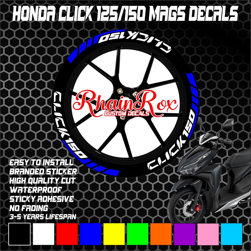 Honda Click 125/150 Mags Sticker Decals PAIR - Front and Back | Shopee ...