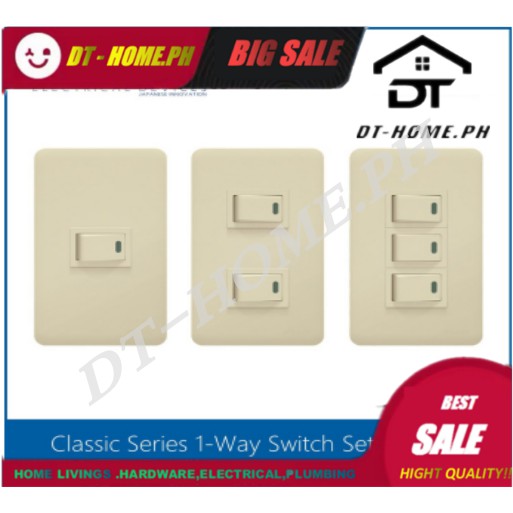 Royu Classic Switch with and without LED 1, 2 and 3 Gang WH501, WH503 ...