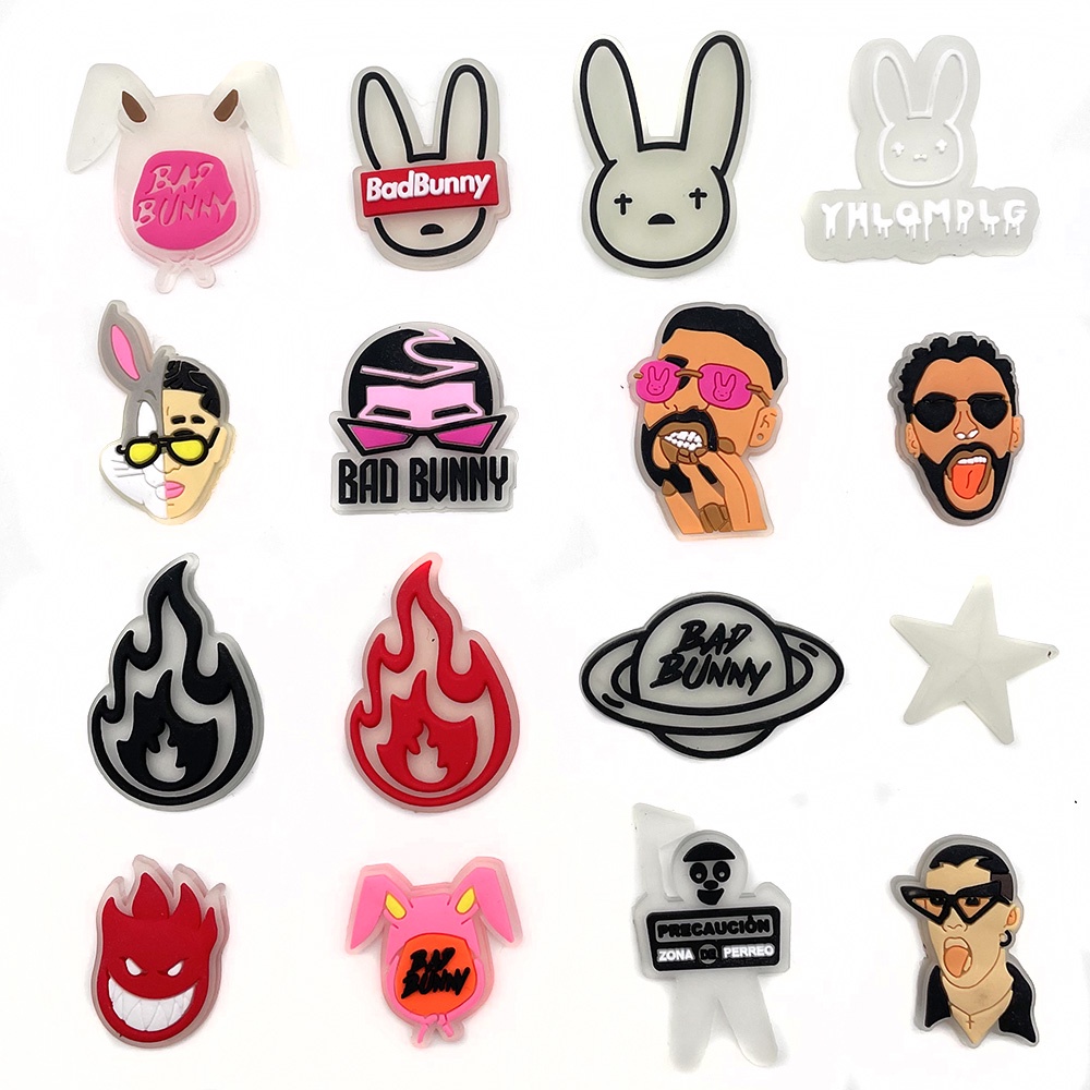 Bad Bunny Croc Charms Glow In The Dark Shoe Charms for Clog Sandals ...