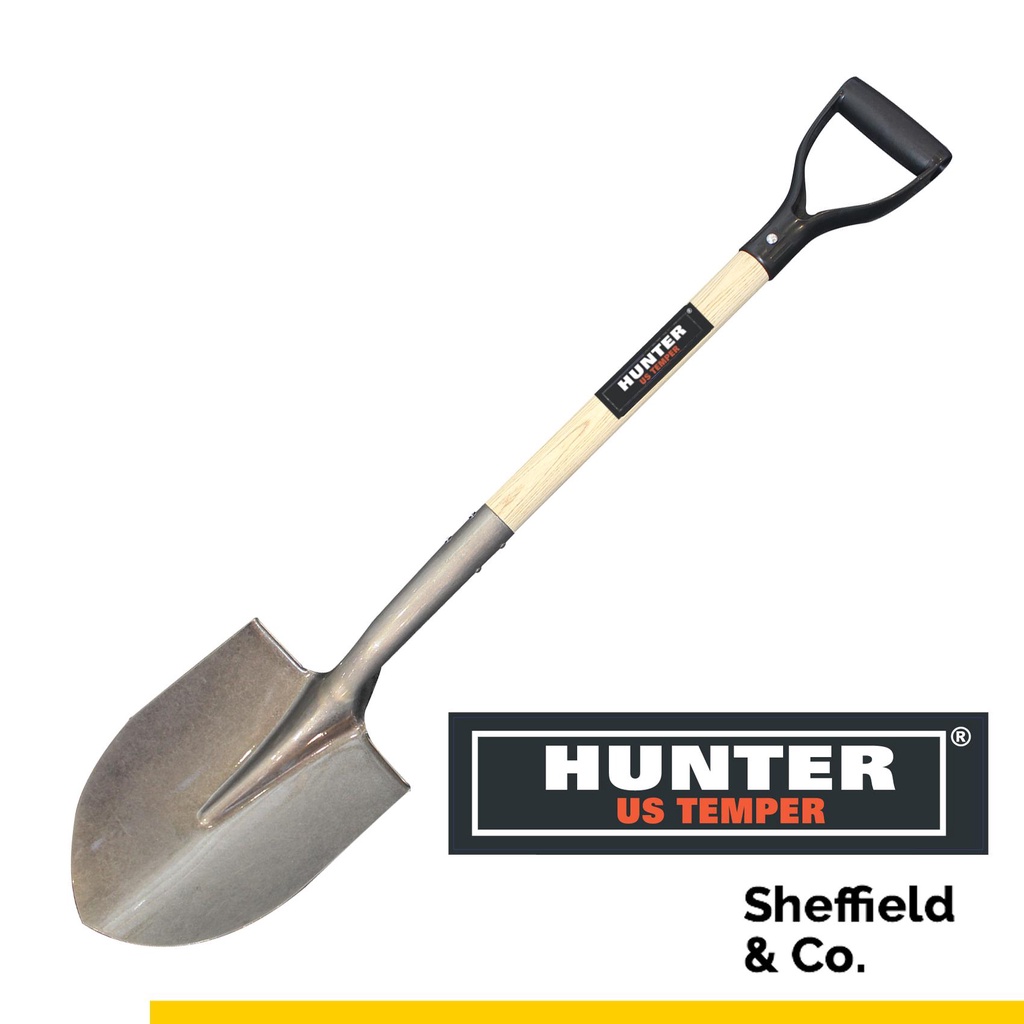 HUNTER Round Point Shovel with Wooden Handle, No. 74336 | Shopee ...