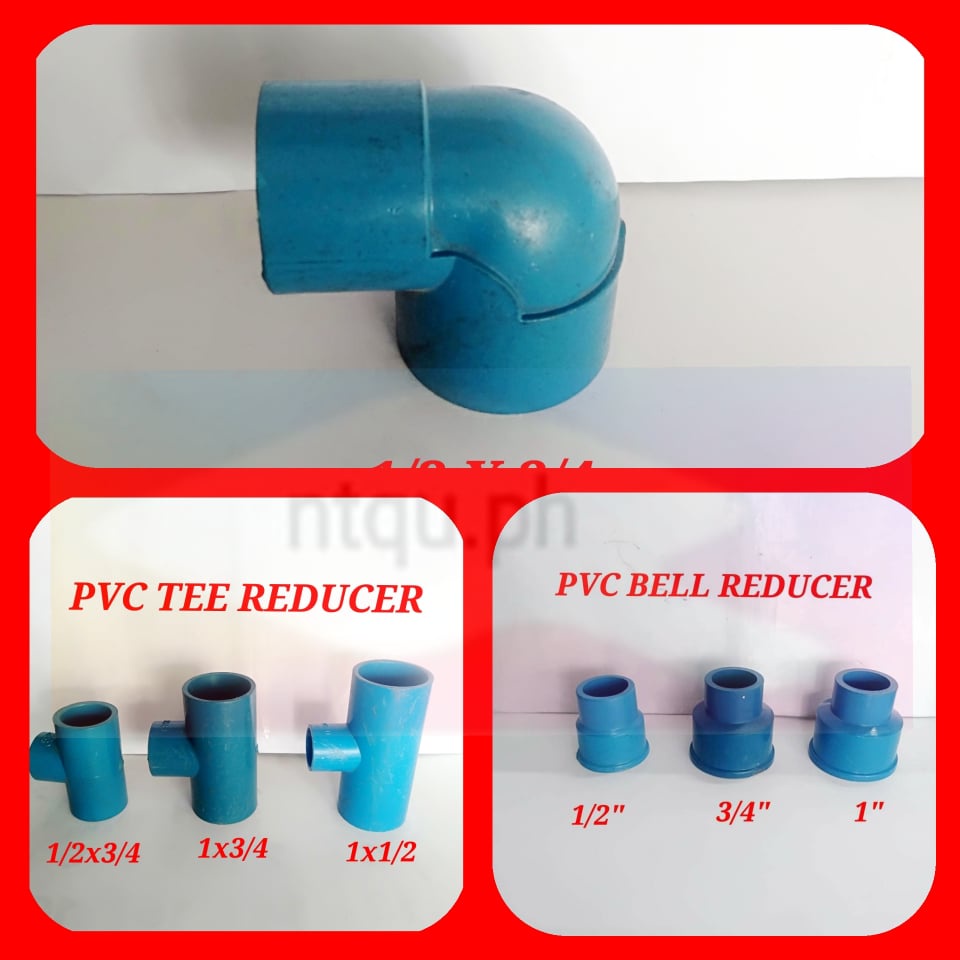 PVC Blue Fittings Bell reducer, Tee reducer, Elbow reducer (Size; 1/2x3 ...