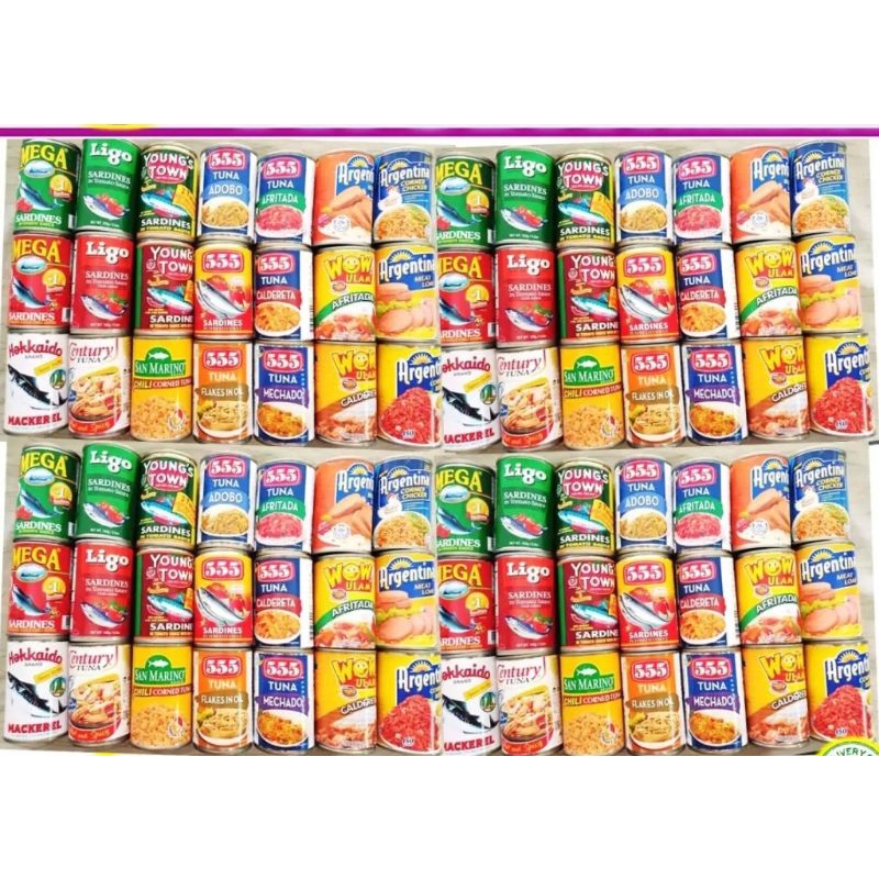 Grocery Package 65 84pcs Canned Goods Assorted Shopee Philippines