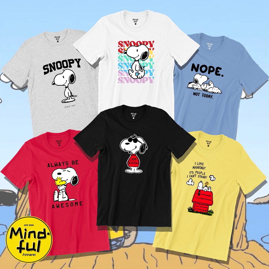 SNOOPY GRAPHIC TEES | MINDFUL APPAREL T-SHIRT | Shopee Philippines