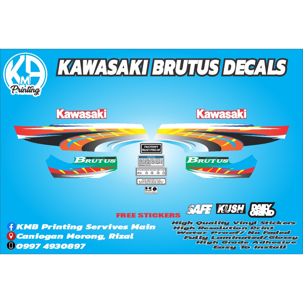 Kawasaki Brutus Green Stock Sticker Decals | Shopee Philippines